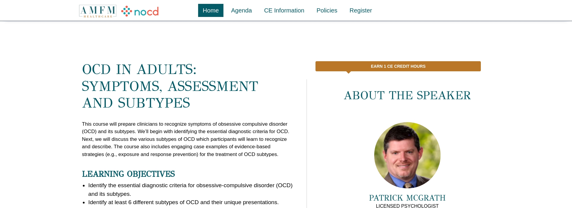 OCD in Adults: Symptoms, Assessment and Subtypes